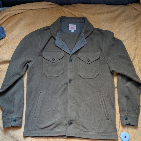 J. Crew | Jackets & Coats | J Crew Mens Olive Fleece Field Jacket ...